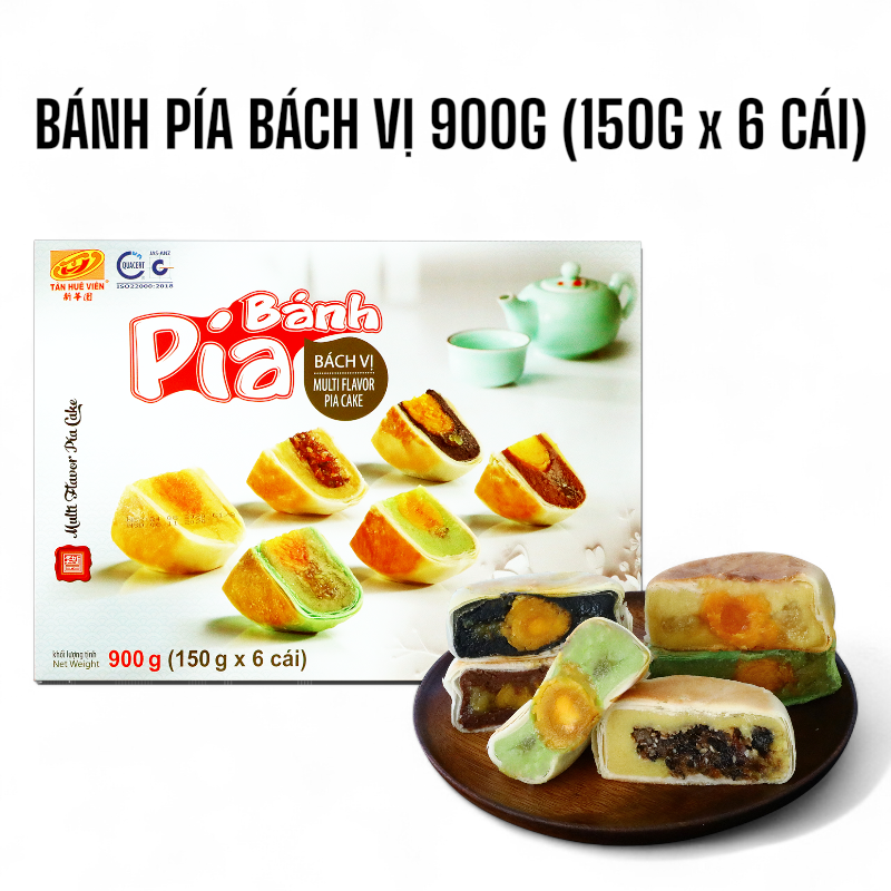 Phân phối bánh Pía Bách Vị Tân Huê Viên 900g (150g x 6 cái) - Sỉ Mỹ Phẩm Online